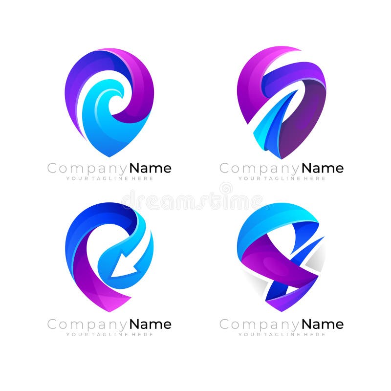 Location Logo Design Template, Symbol Pin Logo, Blue Color Stock Vector ...