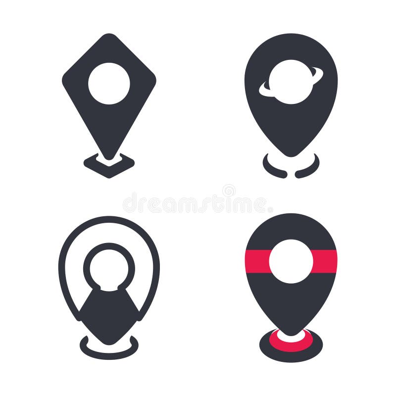 Location Logo Template Icon Stock Vector - Illustration of mark, black ...