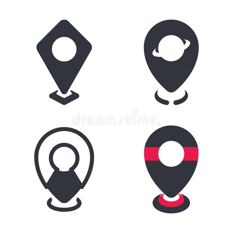 Location Logo Template Icon Stock Vector - Illustration of mark, black ...