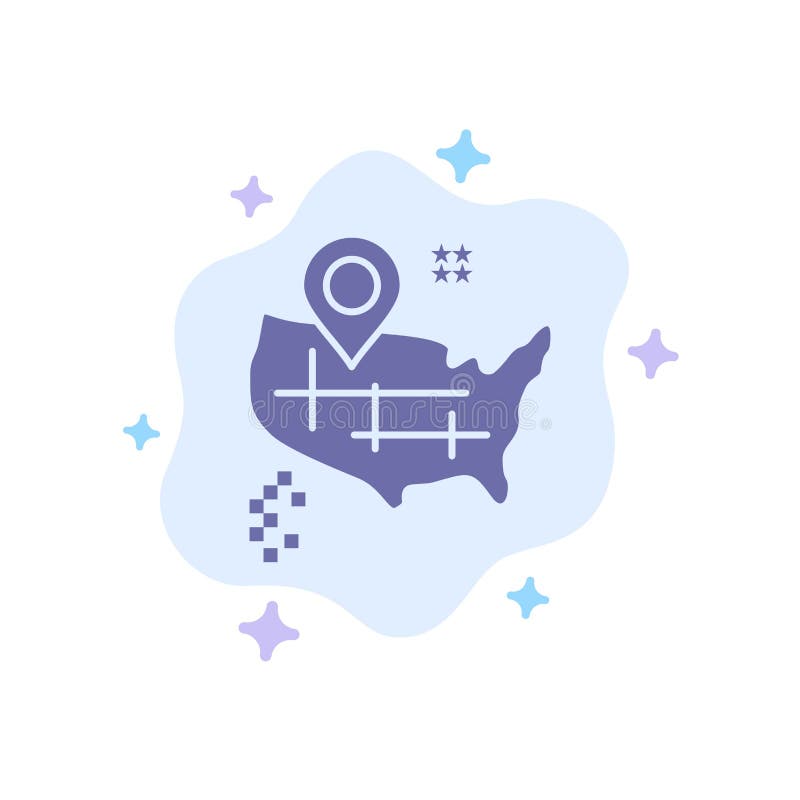 Location, Map, American Blue Icon on Abstract Cloud Background Stock ...