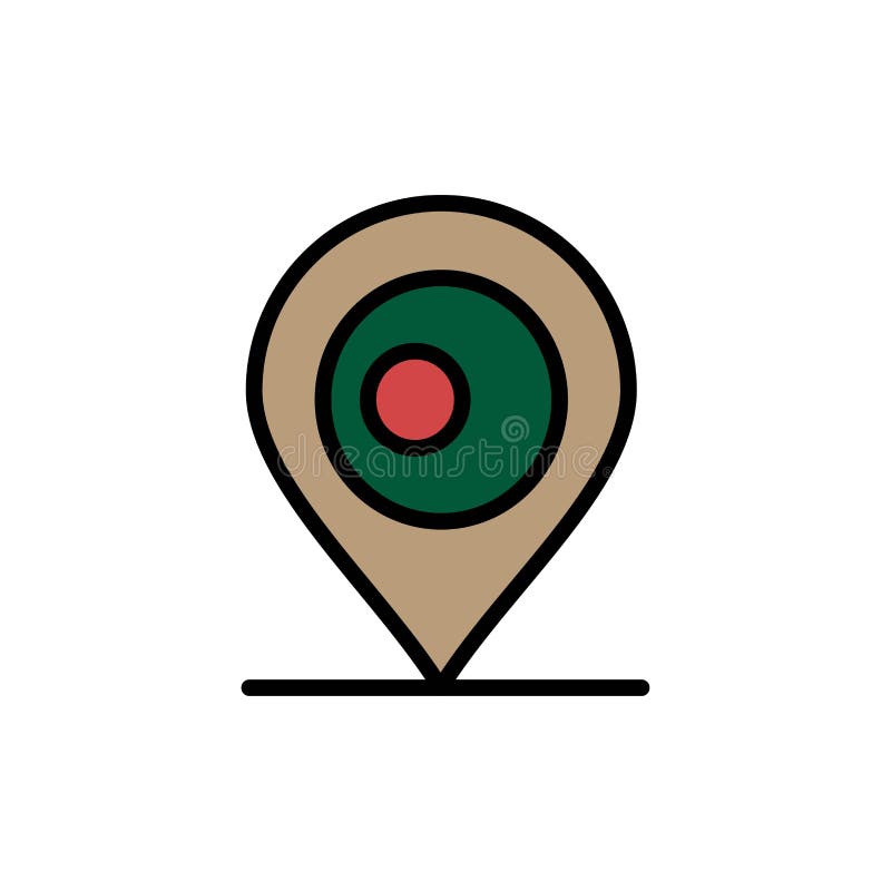Location, Map, Bangladesh Flat Color Icon. Vector Icon Banner Template ...