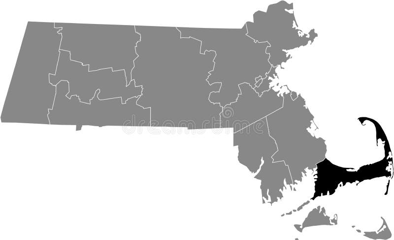 Location Map of the Barnstable County of Massachusetts, USA Stock ...