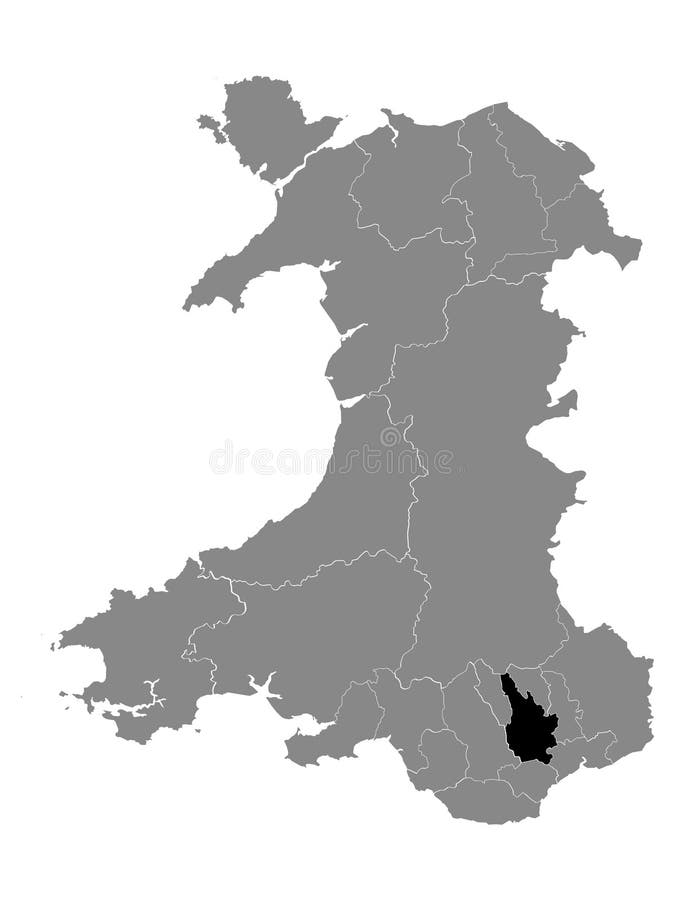 Location Map of Caerphilly County Borough Stock Vector - Illustration ...