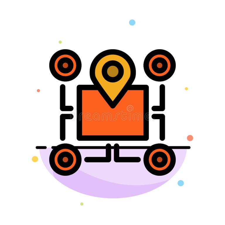 Location, Map, Chip, Area, Pointer, Abstract Flat Color Icon Template ...