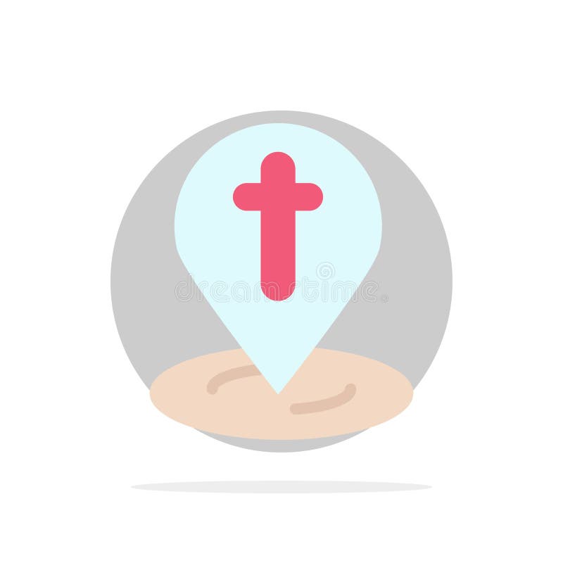 Location, Map, Easter, Pin Abstract Circle Background Flat Color Icon ...