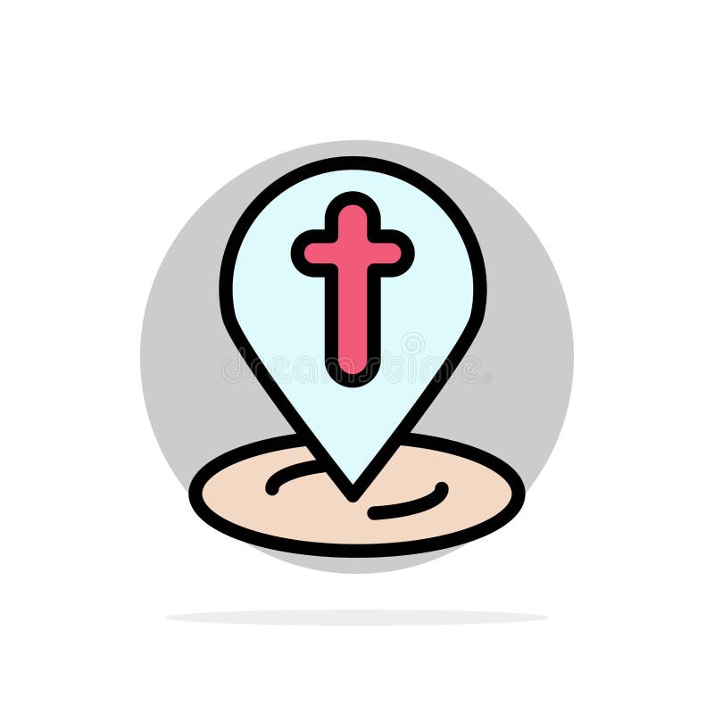 Location, Map, Easter, Pin Abstract Circle Background Flat Color Icon ...