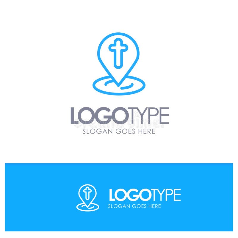 Location, Map, Easter, Pin Blue Outline Logo Place for Tagline Stock ...
