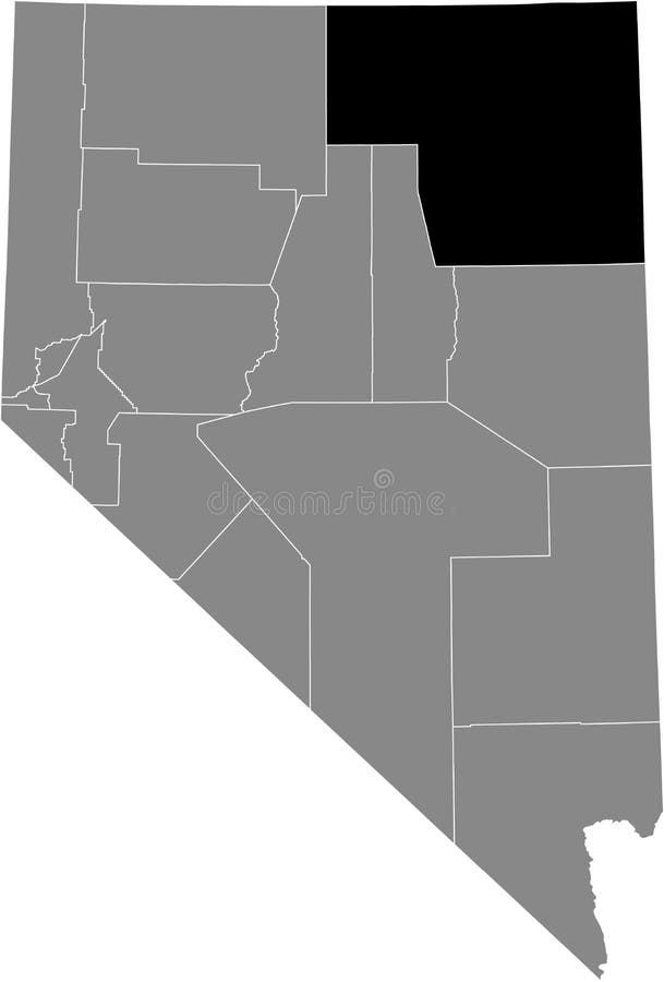 Location Map of the Elko County of Nevada, USA Stock Vector ...