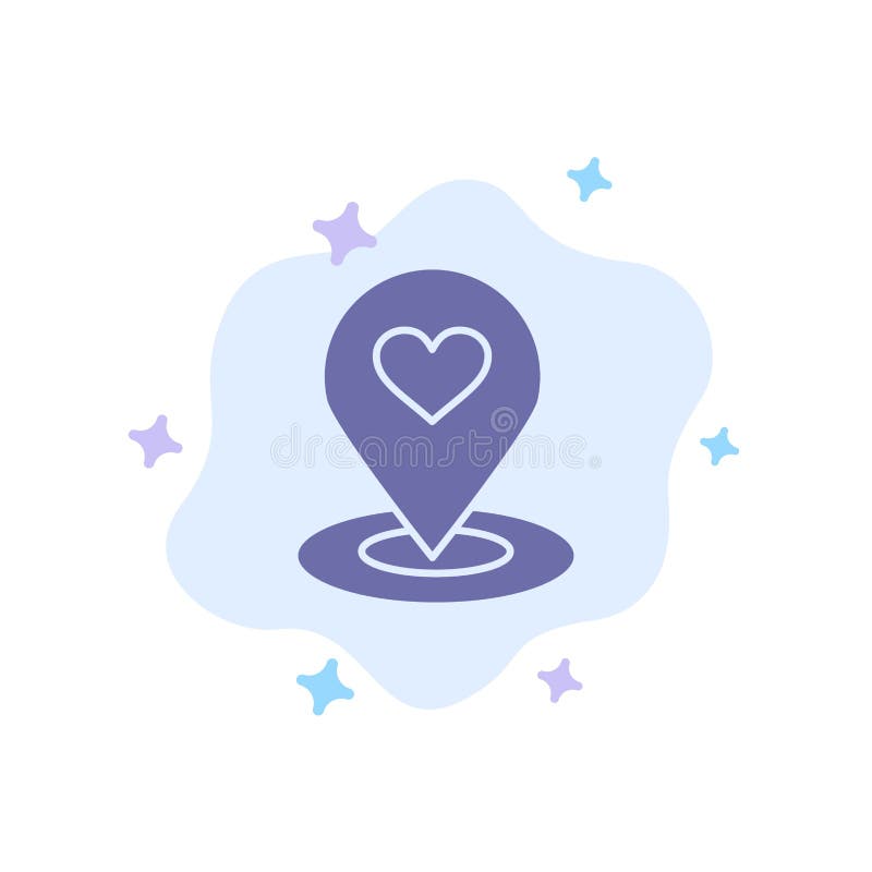 Location, Map, Location Finder, Pin, Heart Blue Icon on Abstract Cloud ...