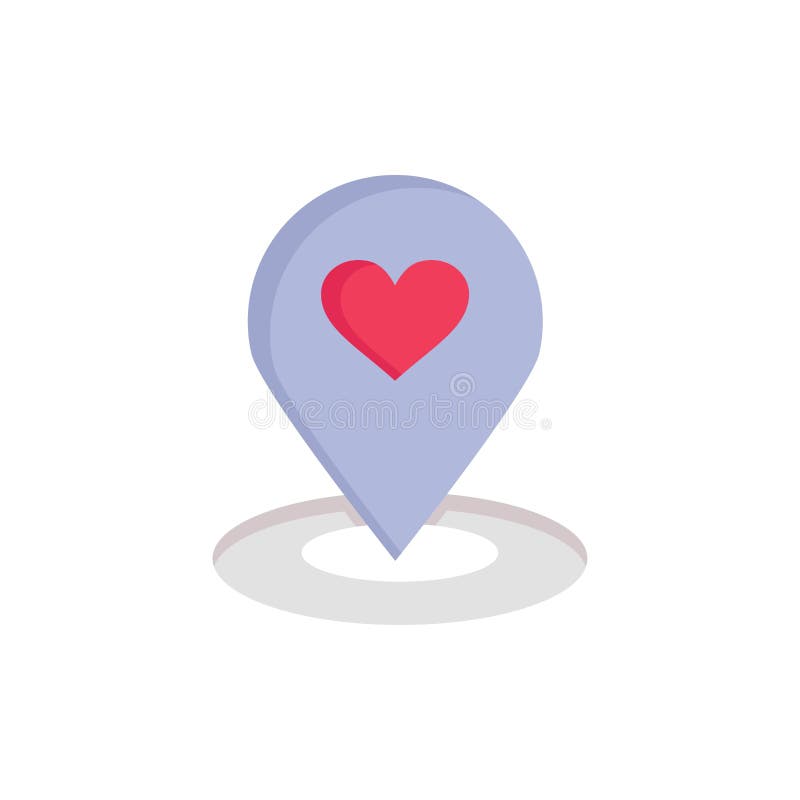 Location, Map, Location Finder, Pin, Heart Flat Color Icon. Vector Icon ...