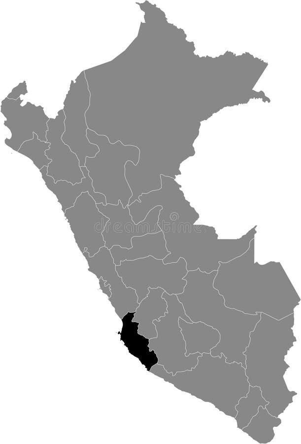 Location Map of Ica Department Stock Vector - Illustration of grey ...