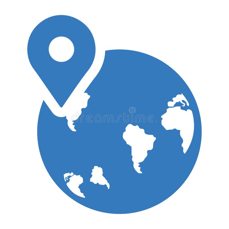 Location, Map Icon. Editable Blue Vector Stock Vector - Illustration of ...