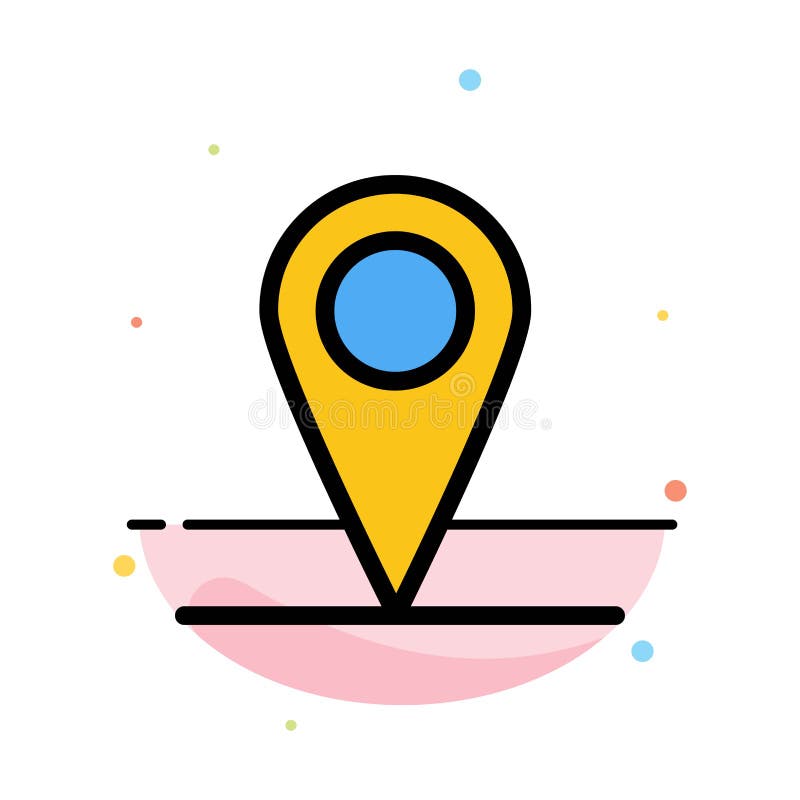 Location, Map, Interface Abstract Flat Color Icon Template Stock Vector ...