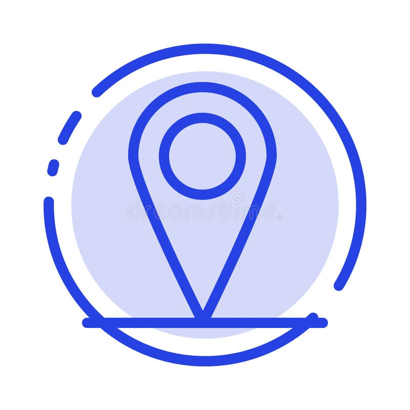 Location, Map, Interface Blue Dotted Line Line Icon Stock Vector ...