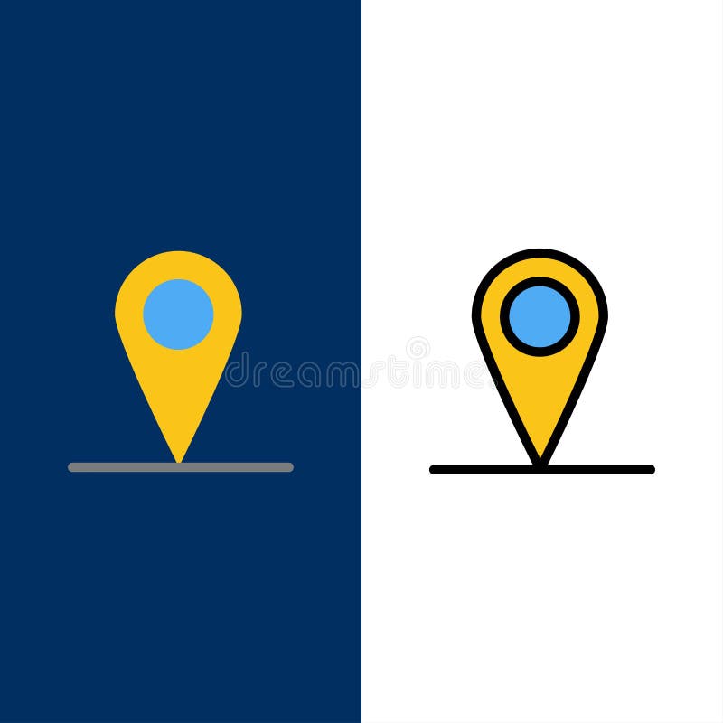 Location, Map, Interface Icons. Flat and Line Filled Icon Set Vector ...