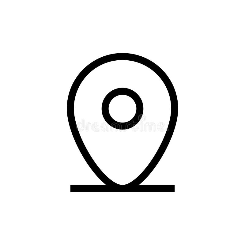 Map Location Icon Line Isolated on White Background. Black Flat Thin ...