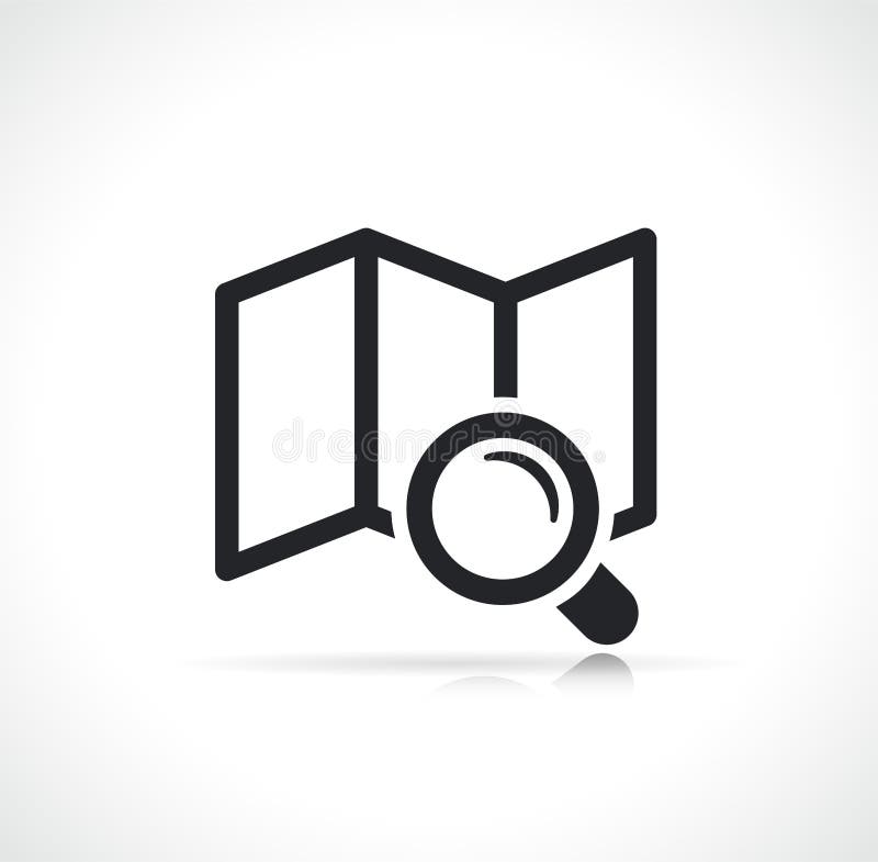 Location Map and Magnifying Icon Stock Vector - Illustration of travel ...