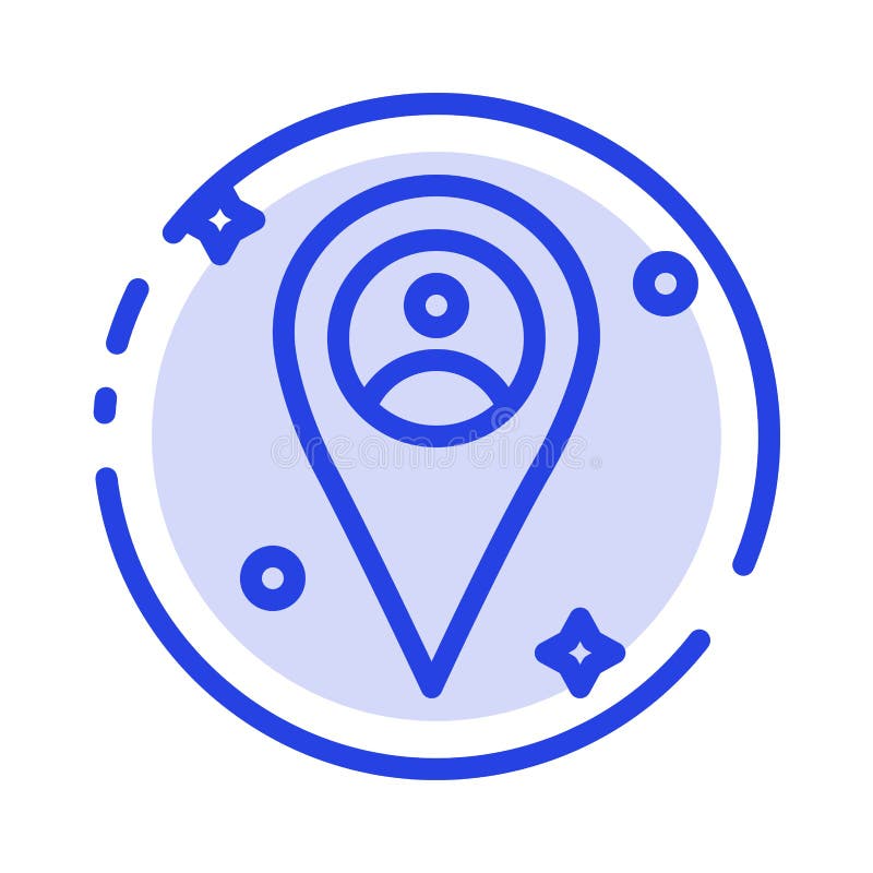 Location, Map, Man Blue Dotted Line Line Icon Stock Vector ...