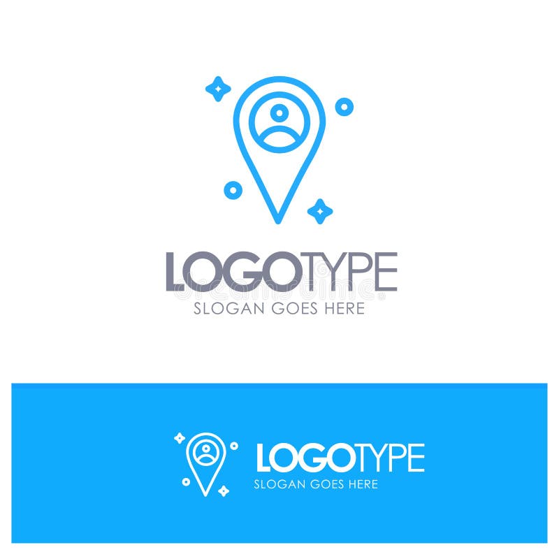 Location, Map, Man Blue Outline Logo Place for Tagline Stock Vector ...