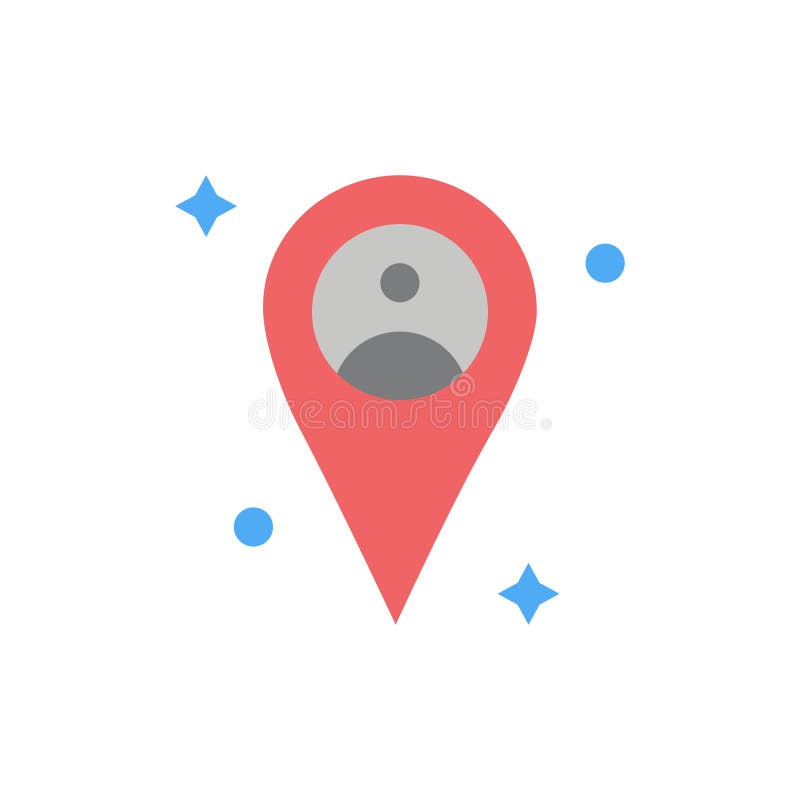 Location, Map, Man Flat Color Icon. Vector Icon Banner Template Stock ...