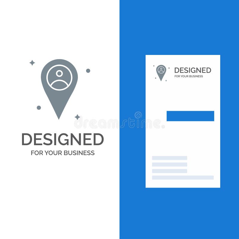 Location, Map, Man Grey Logo Design and Business Card Template Stock ...