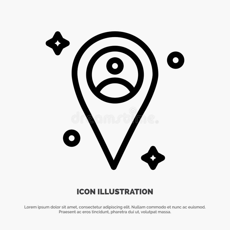 Location, Map, Man Line Icon Vector Stock Vector - Illustration of ...