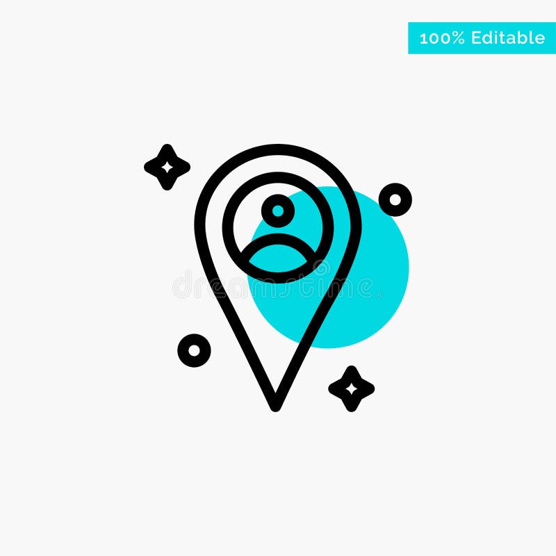 Location, Map, Man Turquoise Highlight Circle Point Vector Icon Stock ...