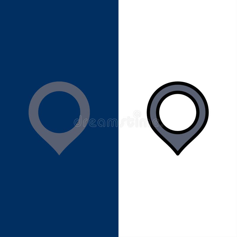 Location, Map, Marker, Mark Icons. Flat and Line Filled Icon Set Vector ...