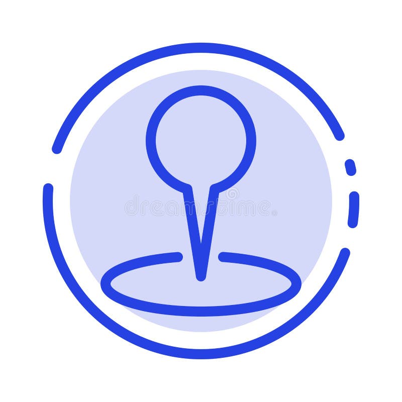 Location, Map, Marker, Pin Blue Dotted Line Line Icon Stock Vector ...