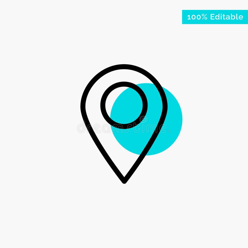 Location, Map, Marker, Pin Turquoise Highlight Circle Point Vector Icon ...