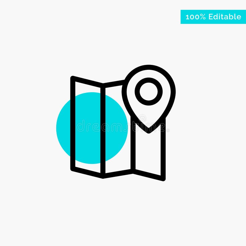 Location, Map, Marker, Pin Turquoise Highlight Circle Point Vector Icon ...