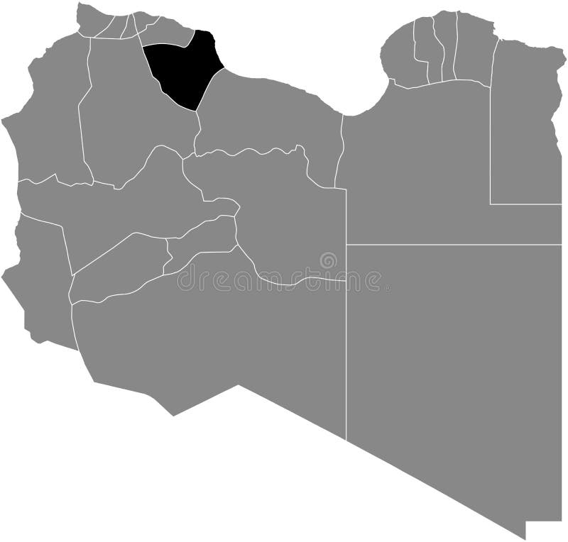 Location Map of the Misrata District of Libya Stock Vector ...
