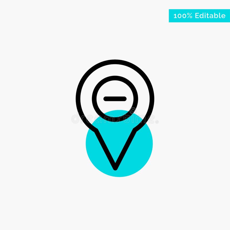 Location, Map, Navigation, Pin, Minus Turquoise Highlight Circle Point ...