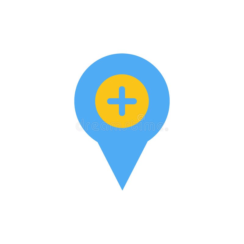 Location, Map, Navigation, Pin, Plus Flat Color Icon. Vector Icon ...