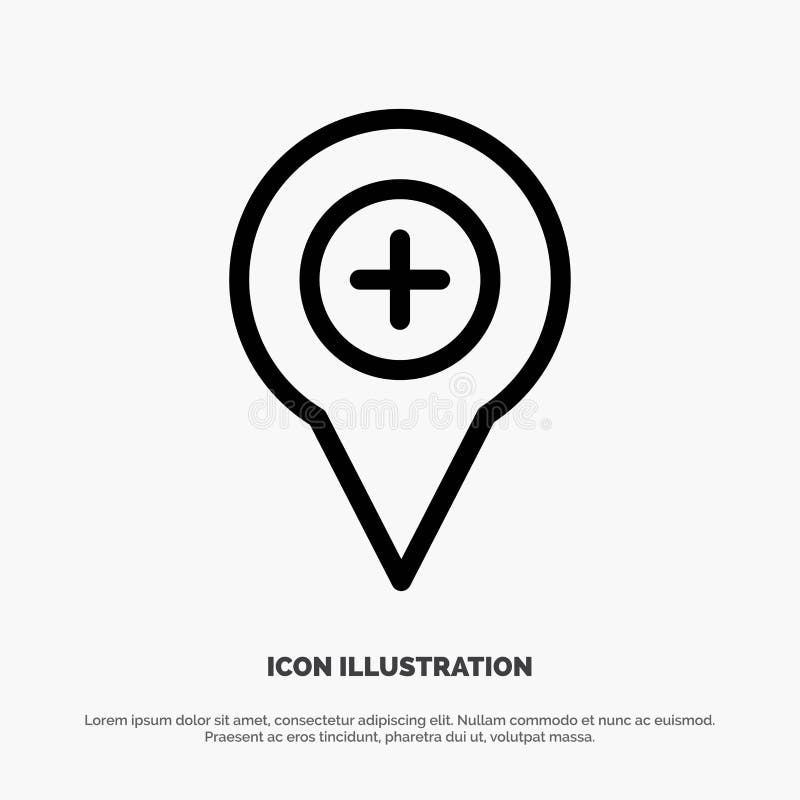 Location, Map, Navigation, Pin, Plus Line Icon Vector Stock Vector ...