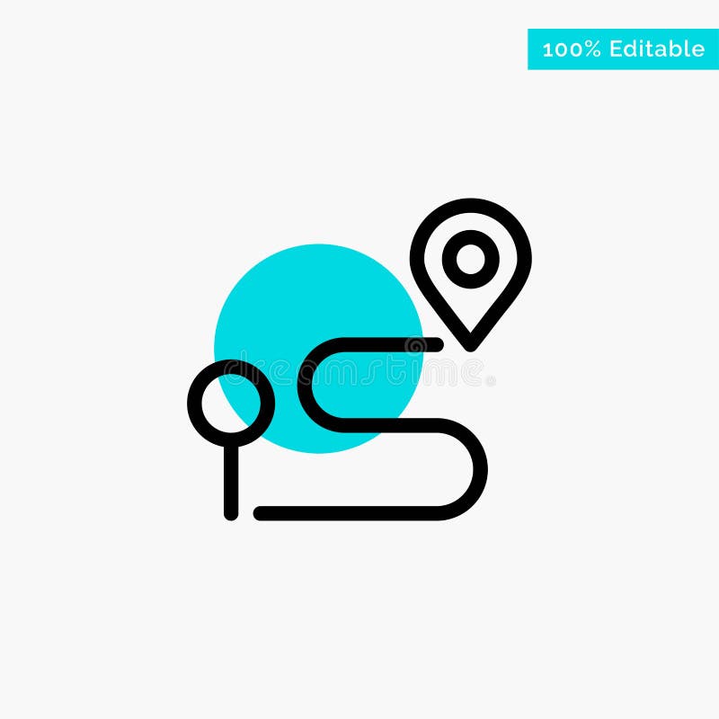 Location, Map, Navigation, Pin Turquoise Highlight Circle Point Vector ...