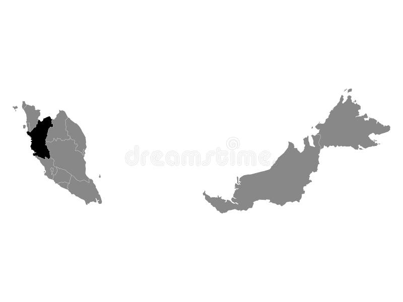 Location Map of Perak State Stock Vector - Illustration of grey, perak ...