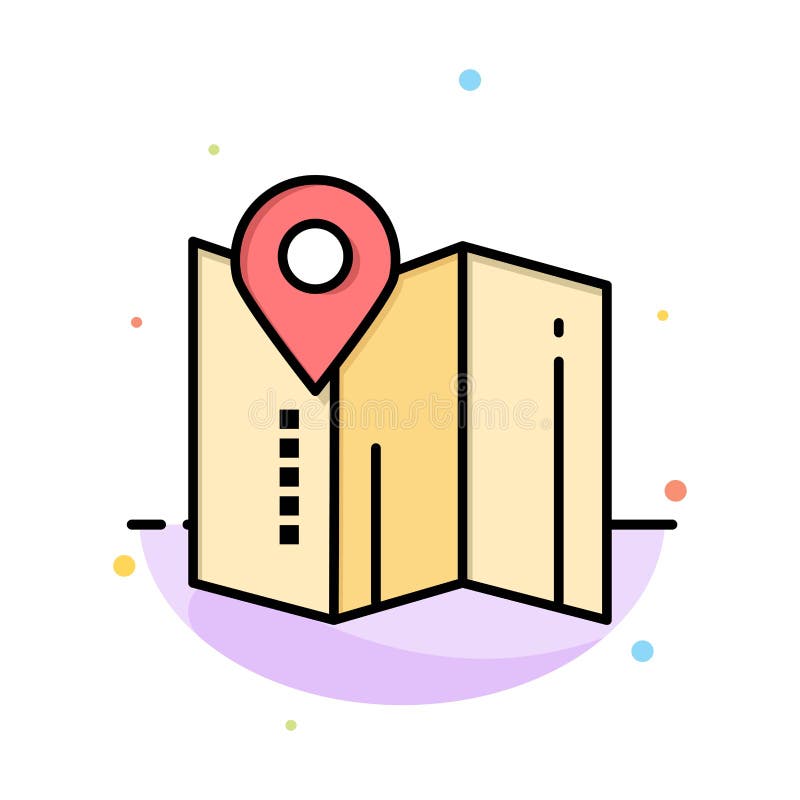 Location, Map, Pin, Hotel Abstract Flat Color Icon Template Stock ...