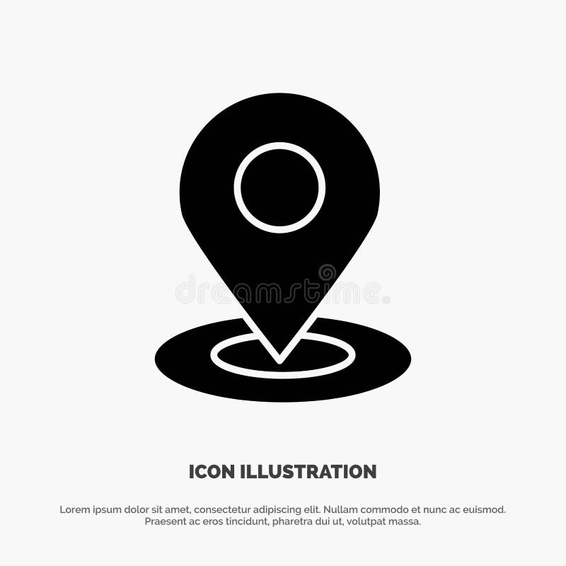 Location, Map, Pin, Hotel Solid Black Glyph Icon Stock Vector ...