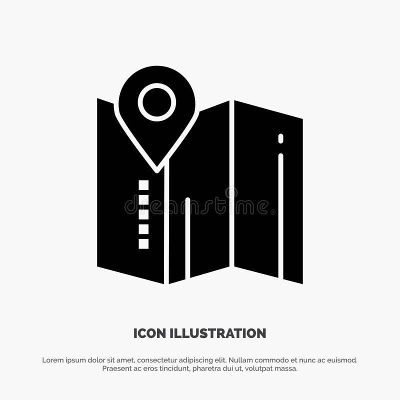Location, Map, Pin, Hotel Solid Black Glyph Icon Stock Vector ...