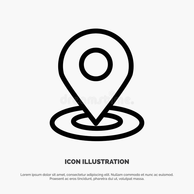 Location, Map, Pin, Hotel Vector Line Icon Stock Vector - Illustration ...