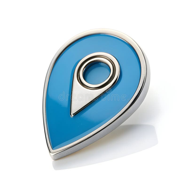 Location Map Pin Icon on Blue Background Stock Illustration ...