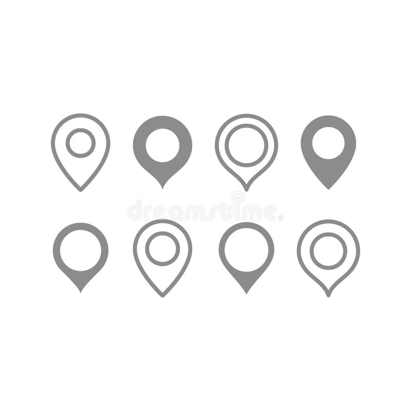 Location, Map Pin Line and Fill Vector Icon Set Stock Vector ...
