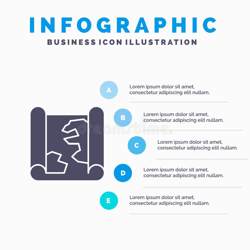 Location, Map, Pin, Point Solid Icon Infographics 5 Steps Presentation ...