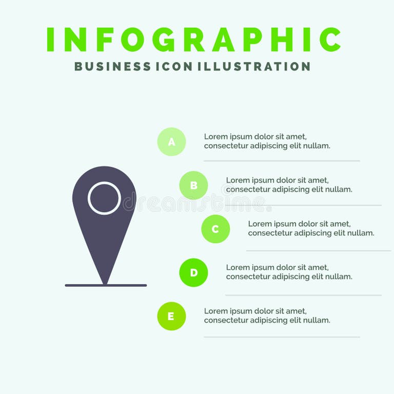 Location , Map, Pin Solid Icon Infographics 5 Steps Presentation ...
