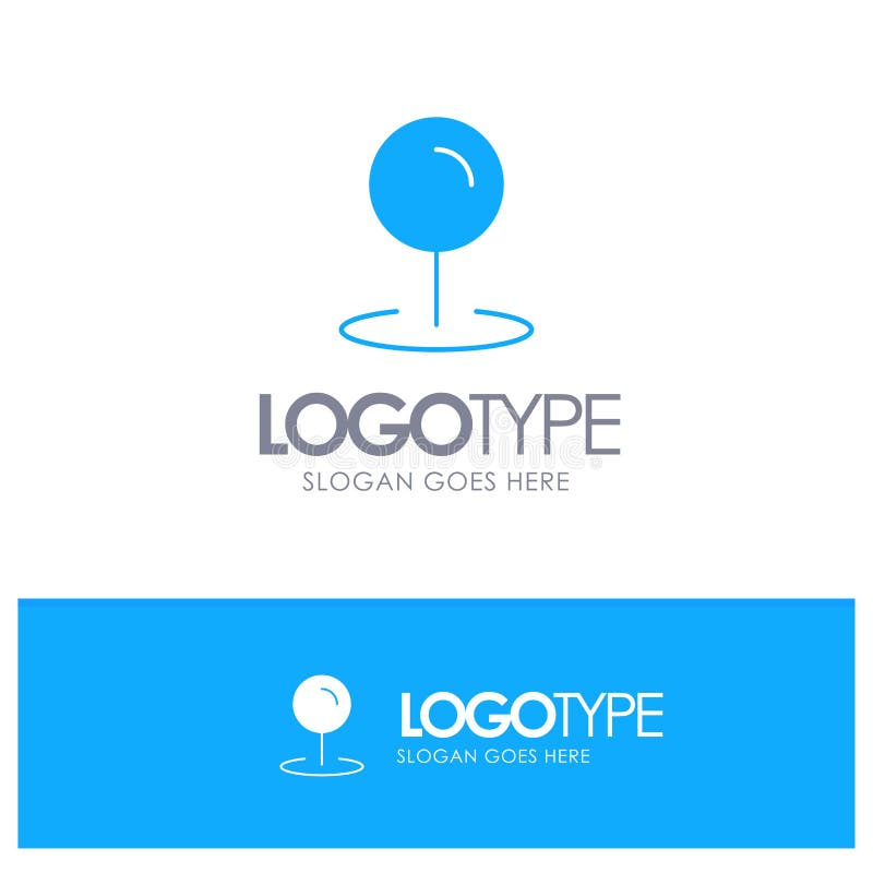 Location, Map, Pointer Blue Solid Logo with Place for Tagline Stock ...