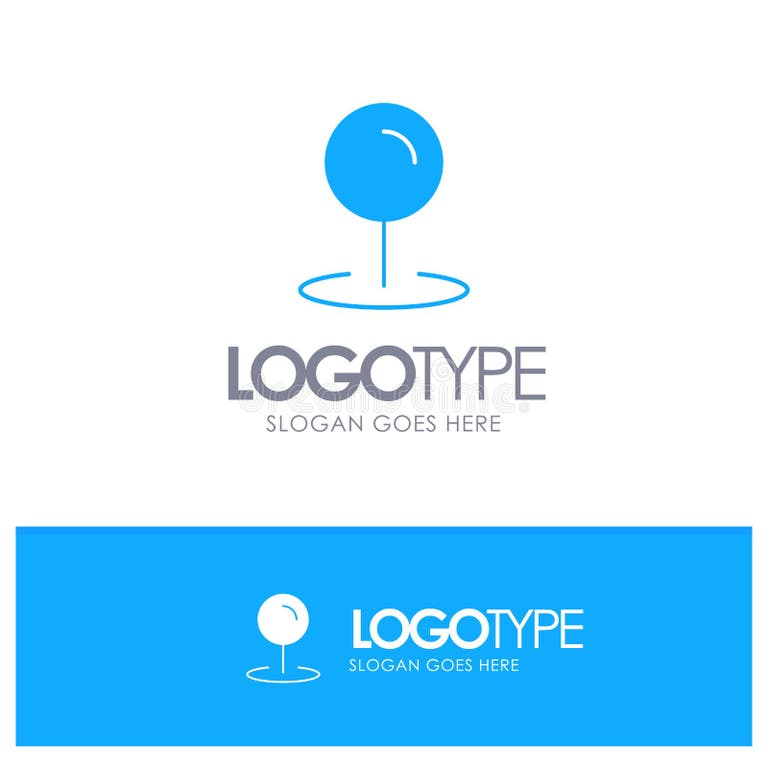 Location, Map, Pointer Blue Solid Logo with Place for Tagline Stock ...