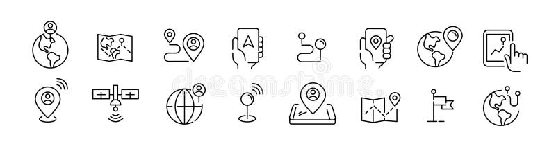 Location Map Pointer, Gps Tracker, Direction and Navigation Icons ...