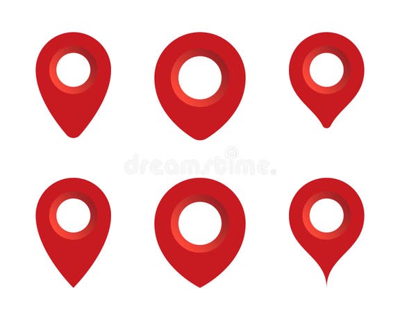 Location, Map Pointer Icon Set in Flat Design. Place Marker Sign Symbol Stock Vector ...