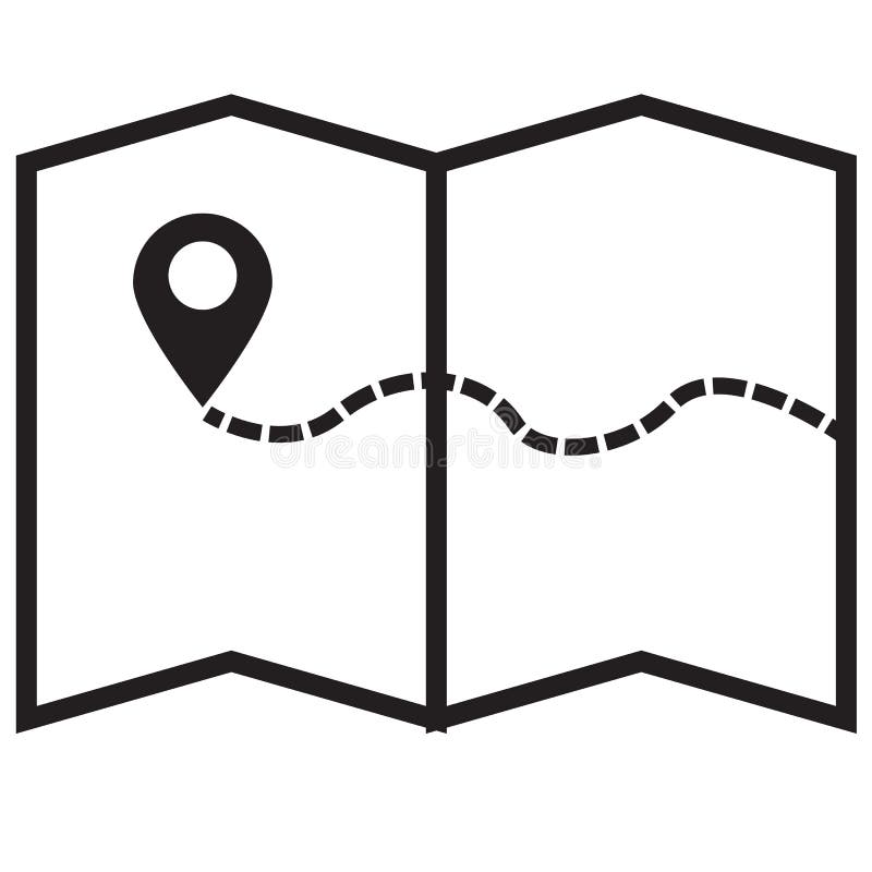 Location Map with Pointer Icon on White Background. Map Sign. Pin on ...